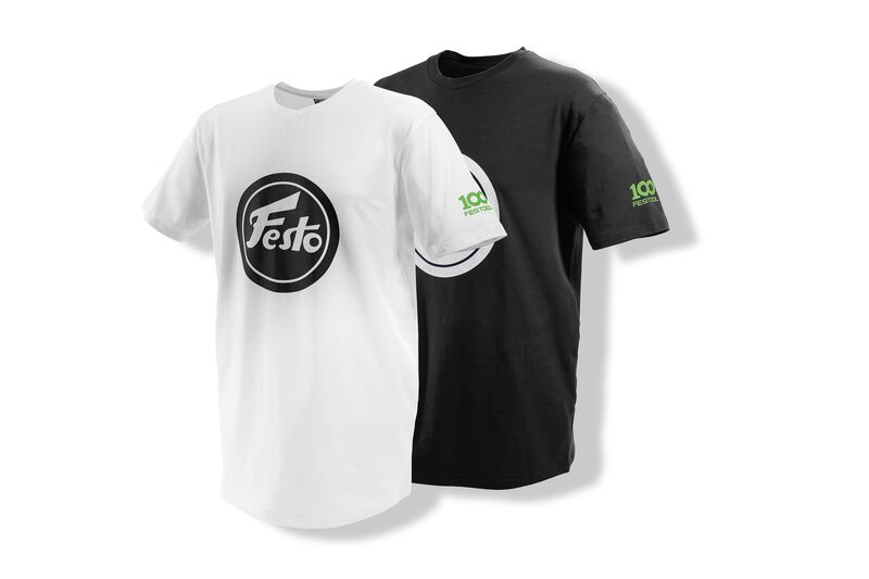Festool 100 Jahre T-Shirt SH-FT3-S/2 100Y, zertifizierte Bio-Baumwolle ...