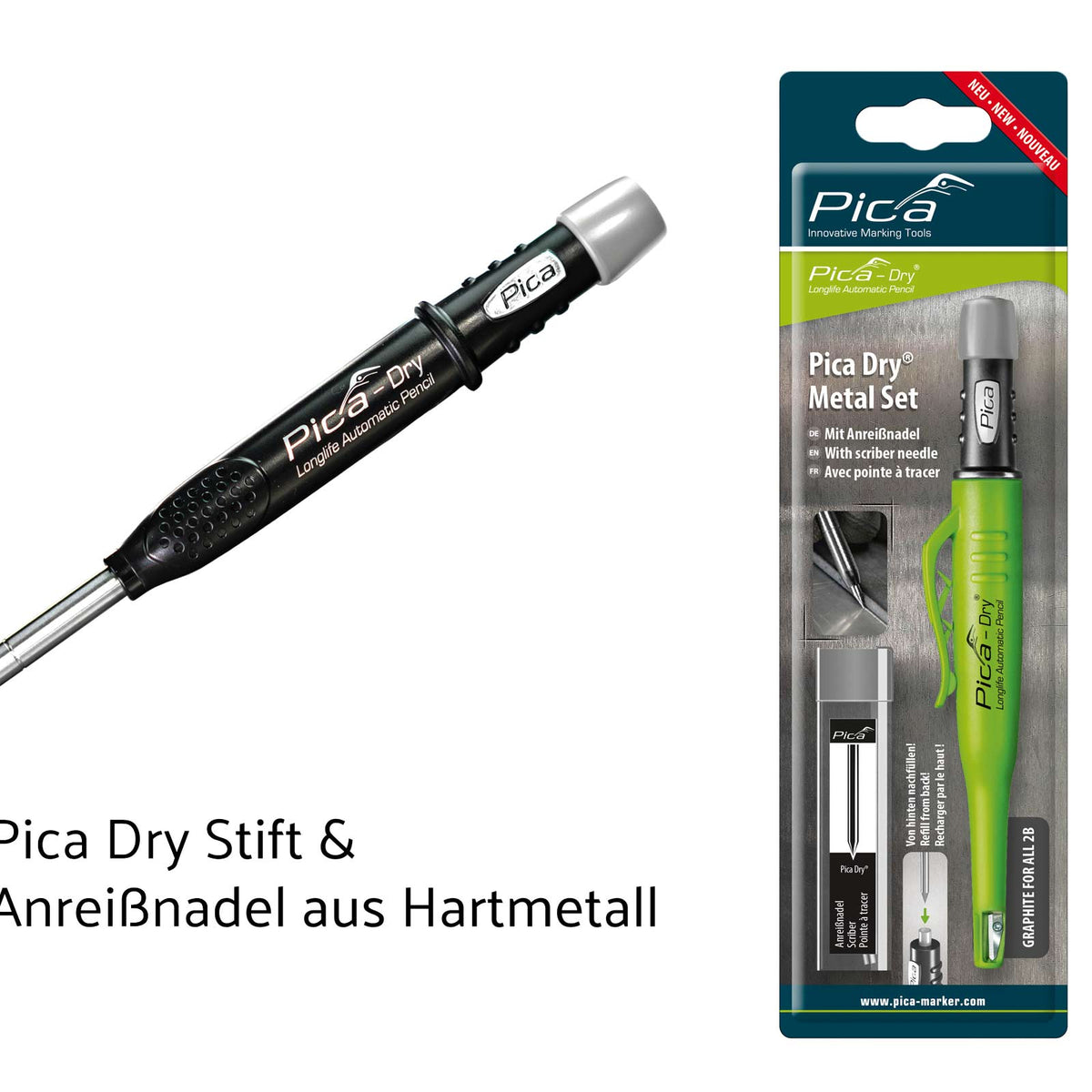 Pica-Dry Metal Set Anreißnadel und Pica-Stift in einem mit grauer Kappe ...
